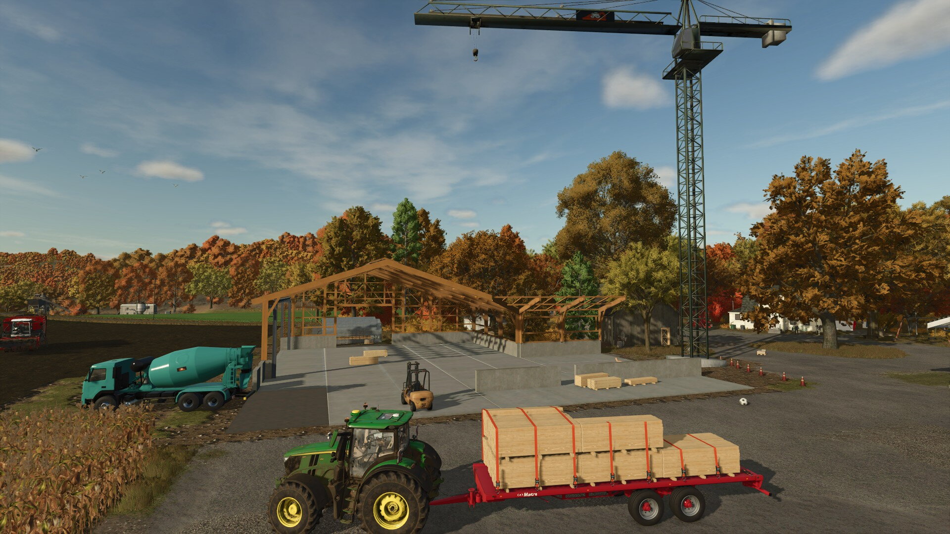 Der Hallenkonfigurator - Das letzte Fundament wird gegossen, währenddessen werden bereits die ...